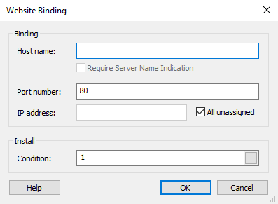 Web Site Binding Page