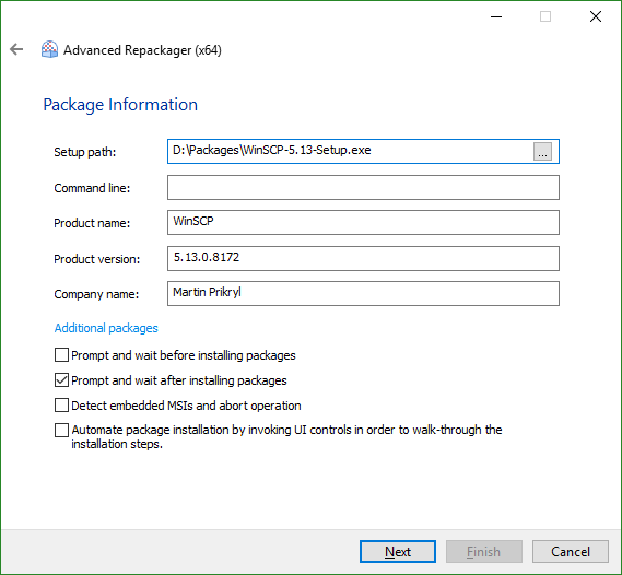 Repackaging using VMware vSphere